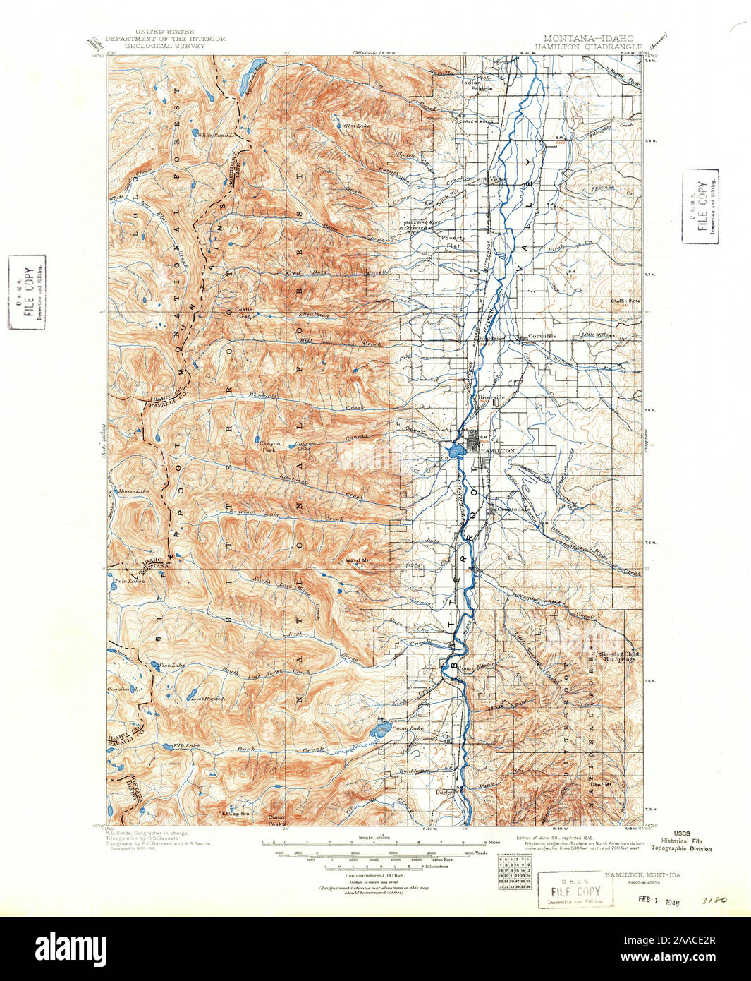 Map of hamilton montana hi-res stock photography and images - Alamy