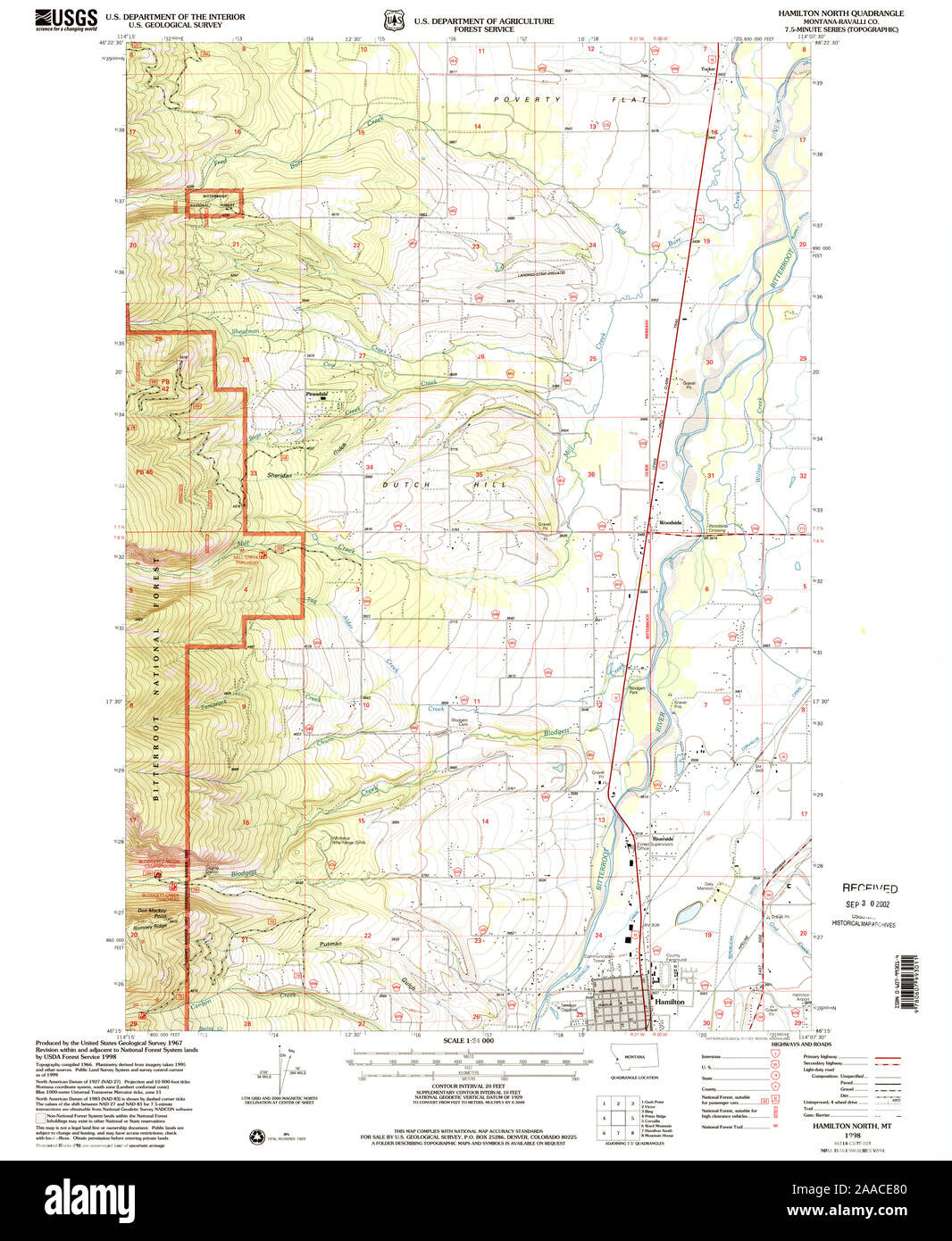 Map of hamilton montana hi-res stock photography and images - Alamy