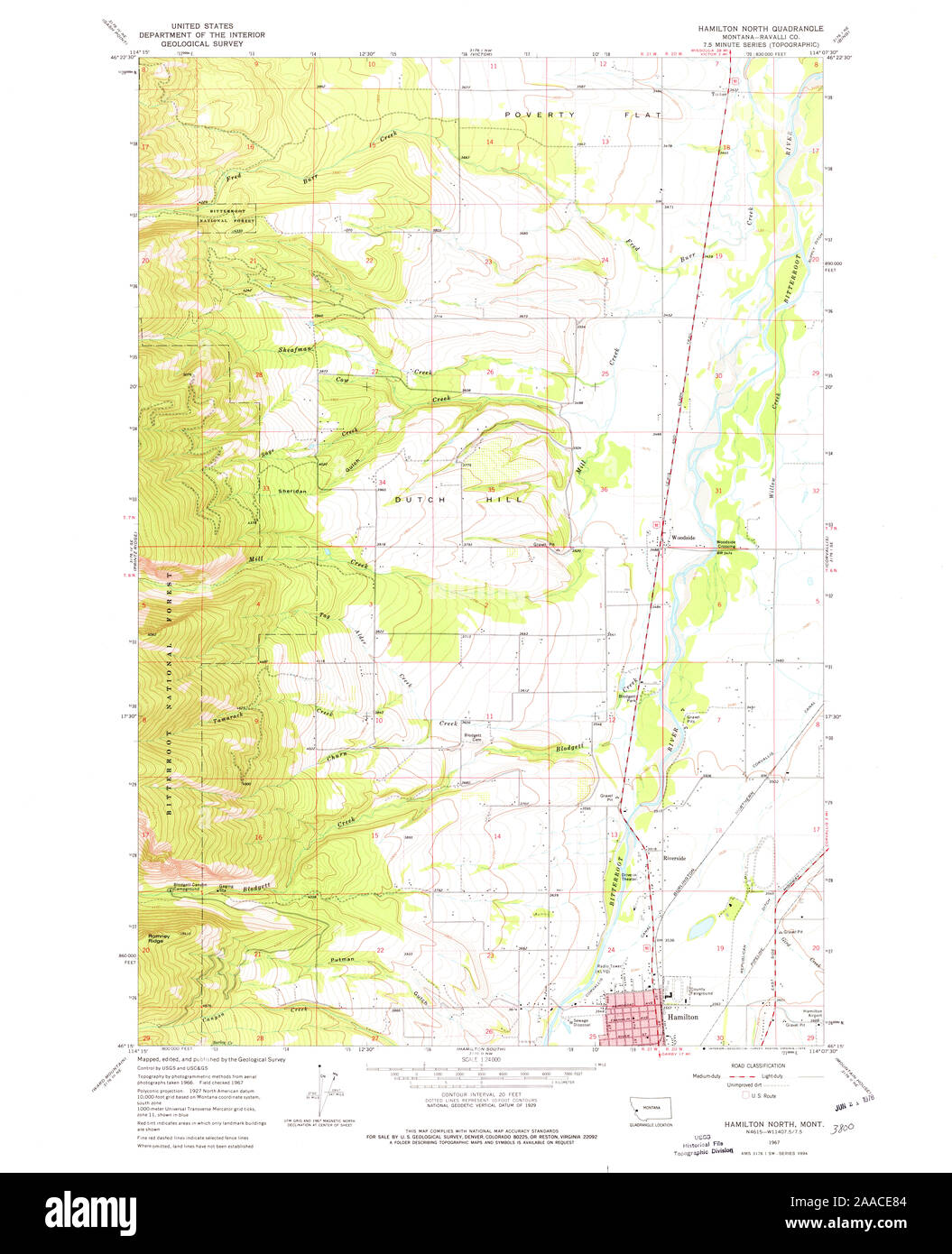 Map of hamilton montana hi-res stock photography and images - Alamy