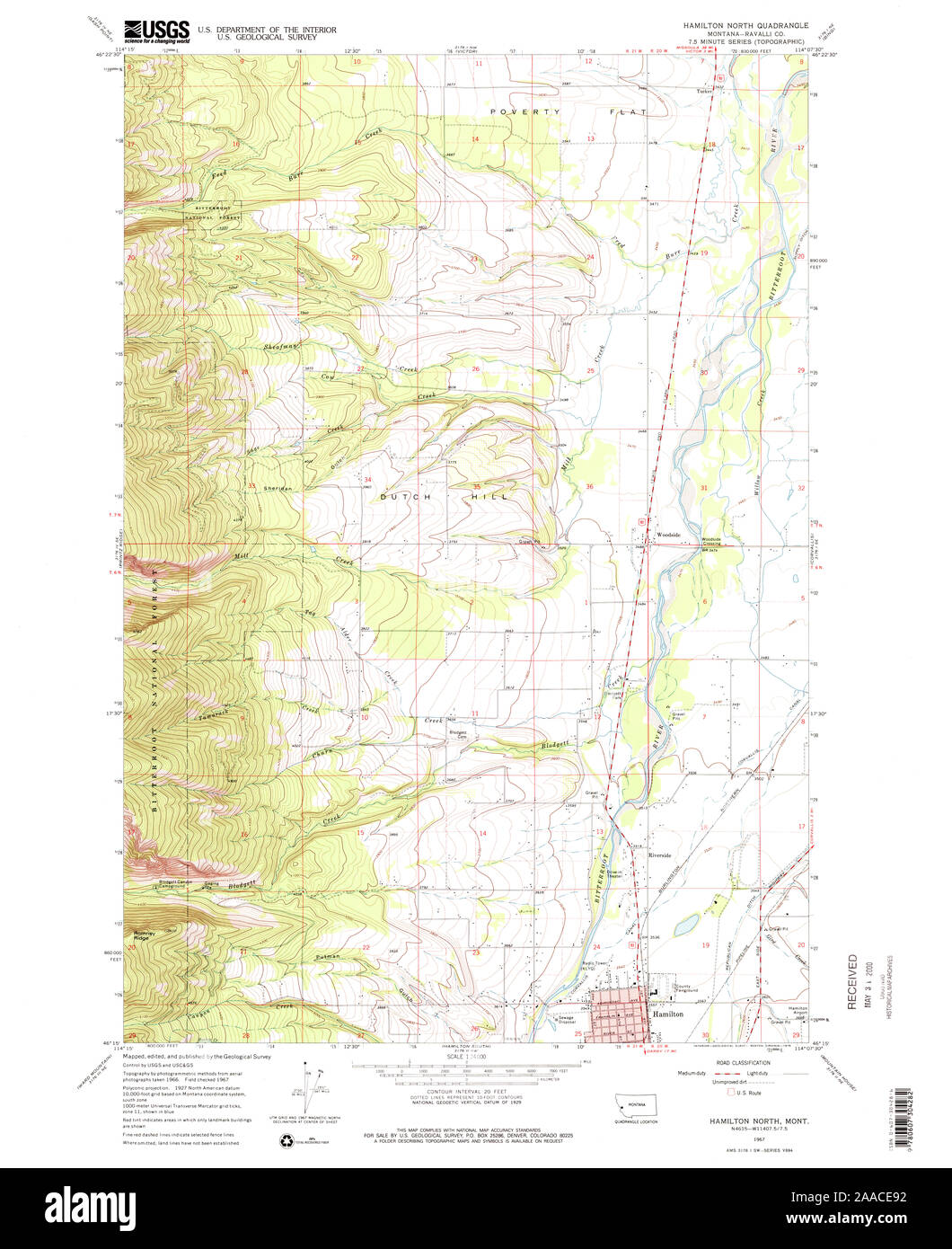 Map of hamilton montana hi-res stock photography and images - Alamy