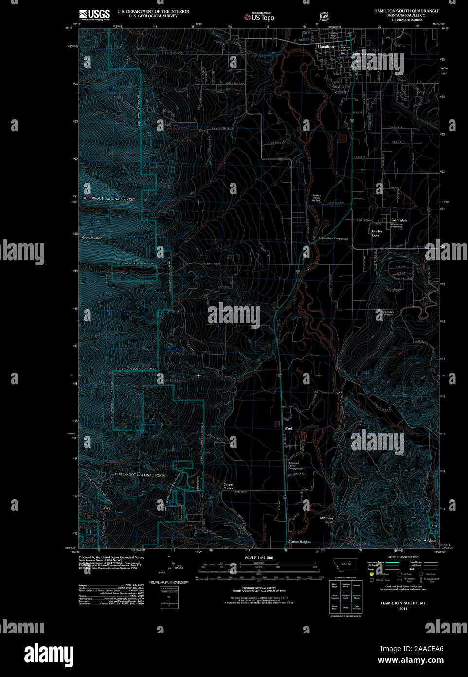 Map of hamilton montana hi-res stock photography and images - Alamy