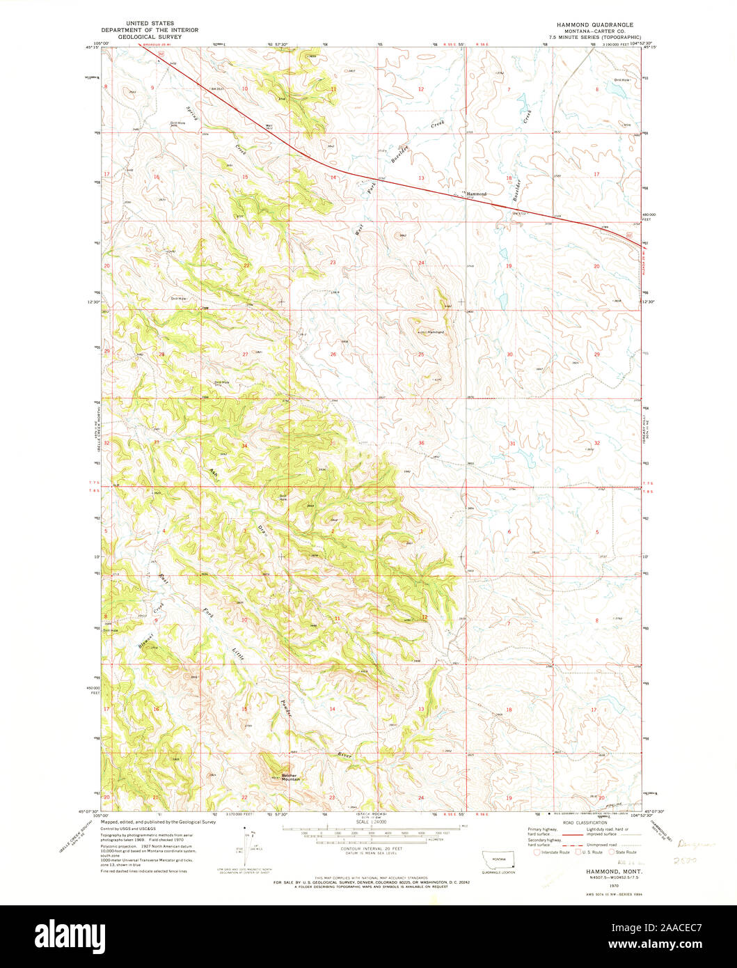 Hammond montana map hi-res stock photography and images - Alamy