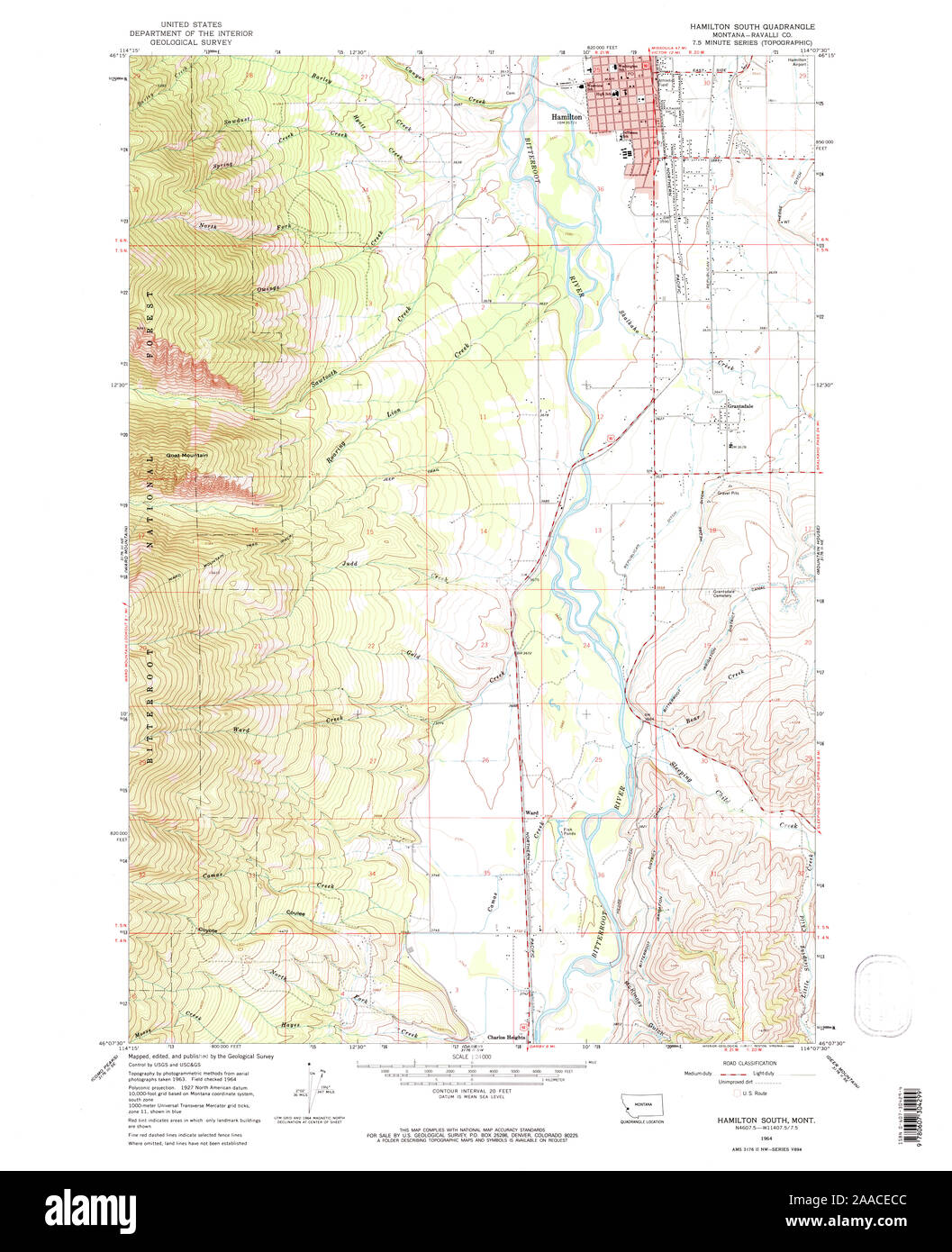 Map of hamilton montana hi-res stock photography and images - Alamy