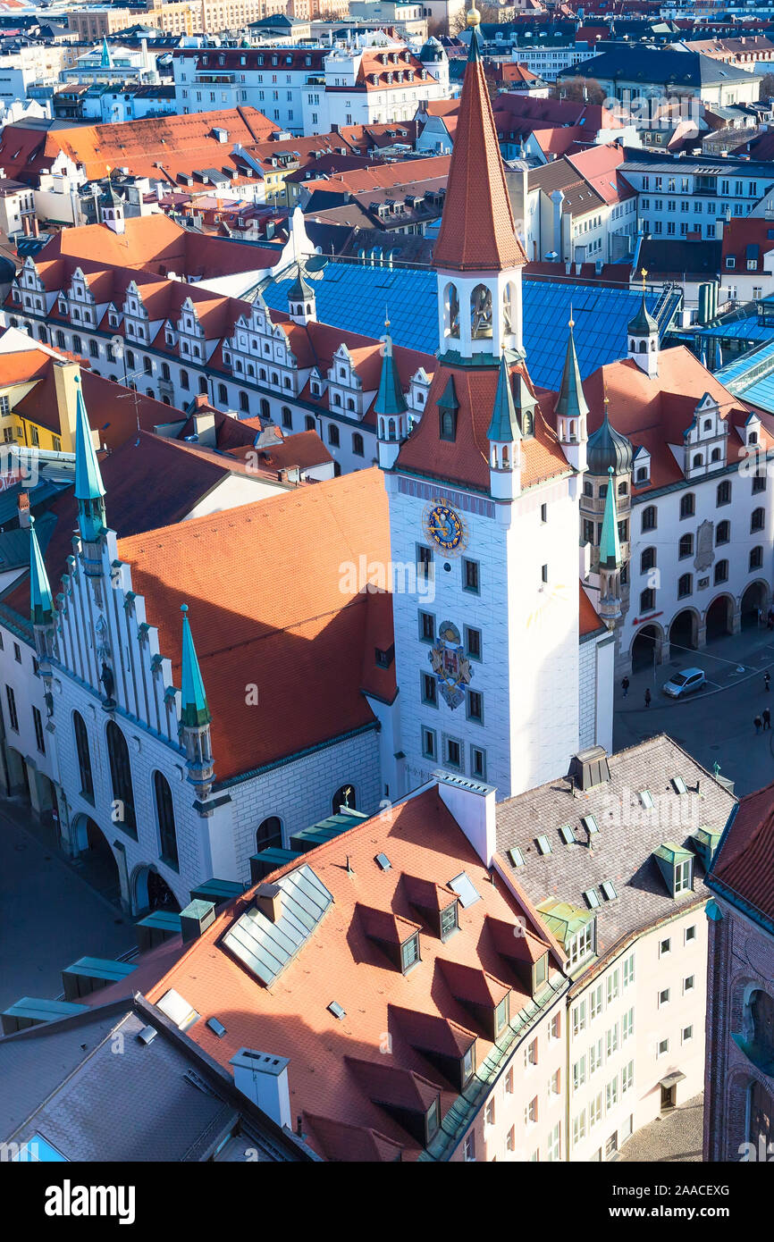 Aerial panoramic view and city skyline in Munich, Germany Stock Photo ...