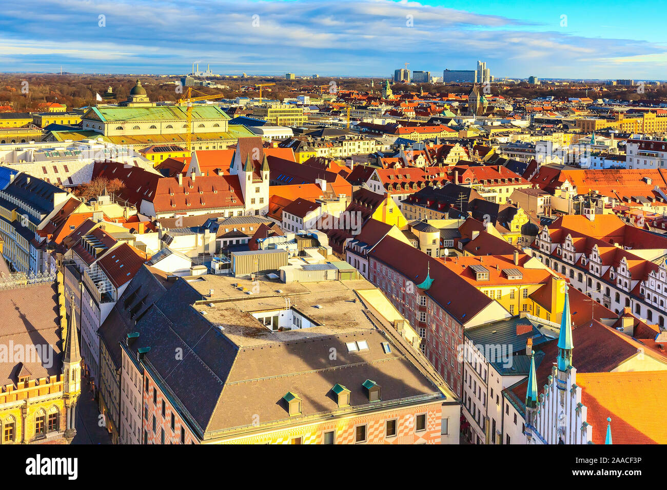 Aerial panoramic view and city skyline in Munich, Germany Stock Photo ...
