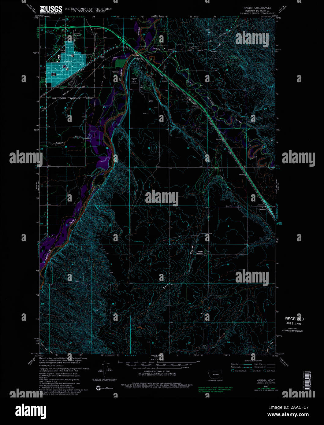 Map of hardin montana hi-res stock photography and images - Alamy