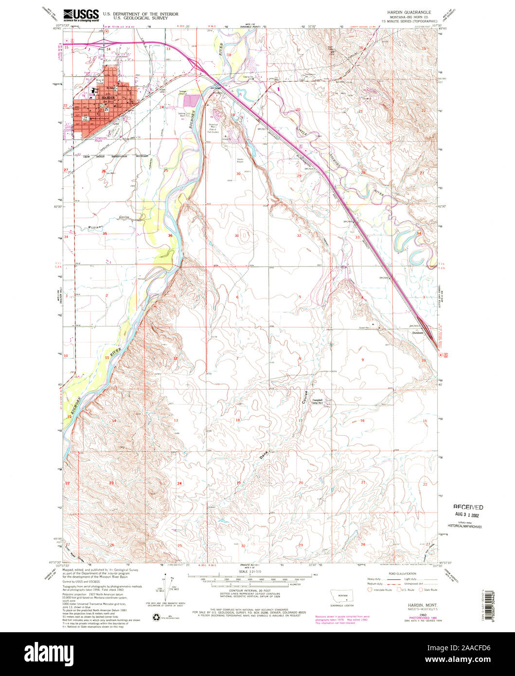 Map of hardin montana hi-res stock photography and images - Alamy