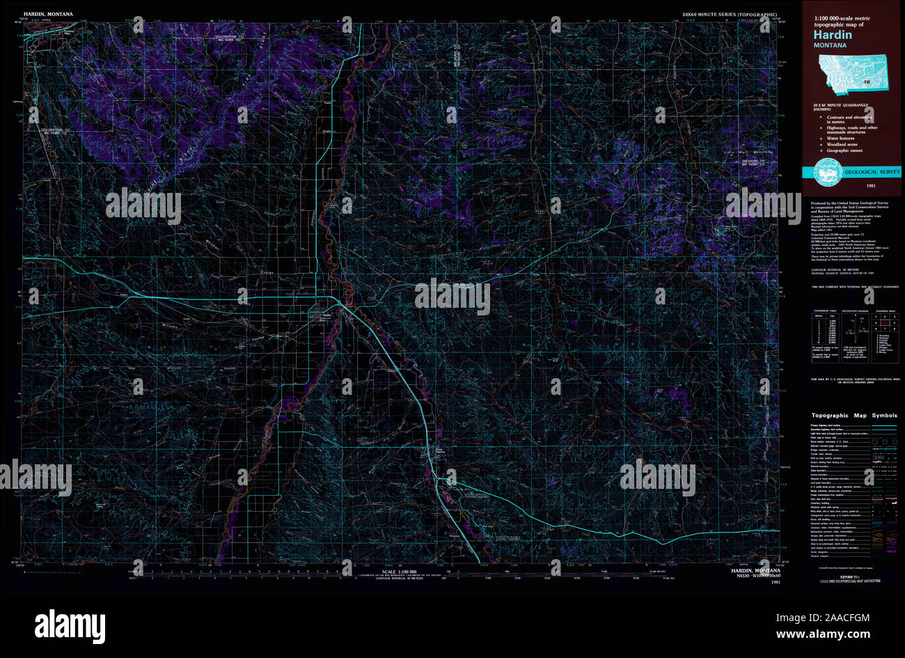 Map of hardin montana hi-res stock photography and images - Alamy