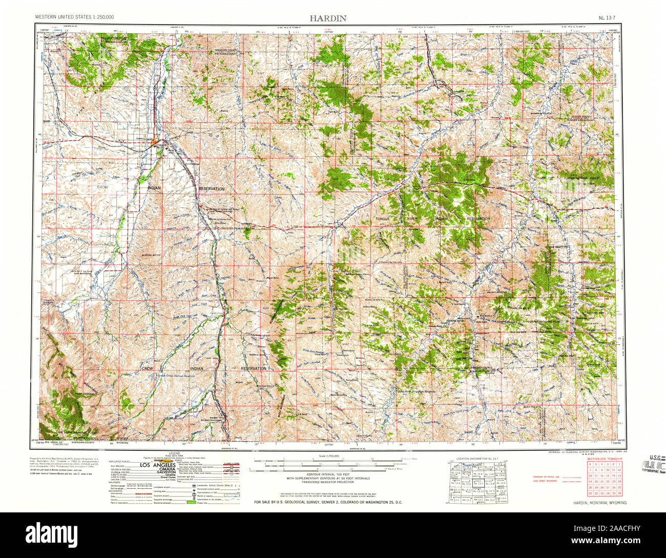 Map of hardin montana hi-res stock photography and images - Alamy