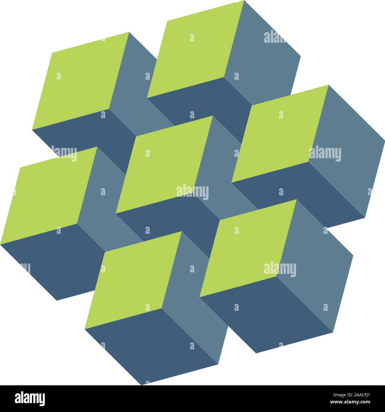 Isometric logo design cube or block set. Mathematical object with three ... Isometric logo design cube or block set. Mathematical object with three ...