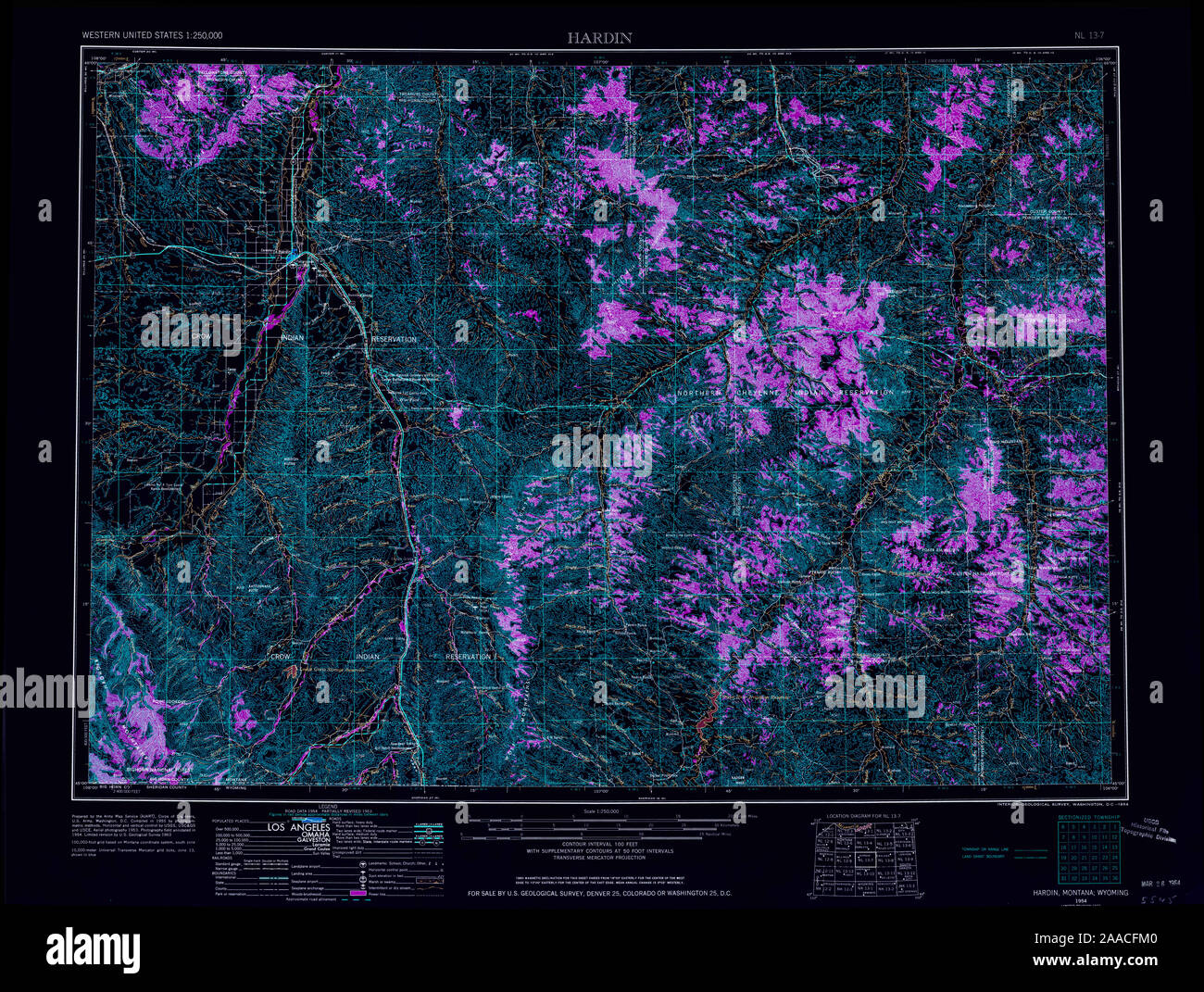 Map of hardin montana hi-res stock photography and images - Alamy