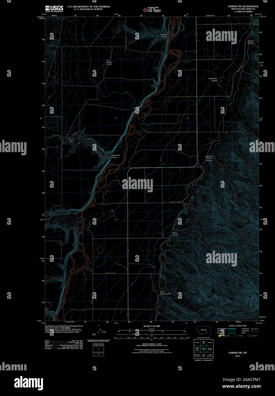 Map of hardin montana hi-res stock photography and images - Alamy