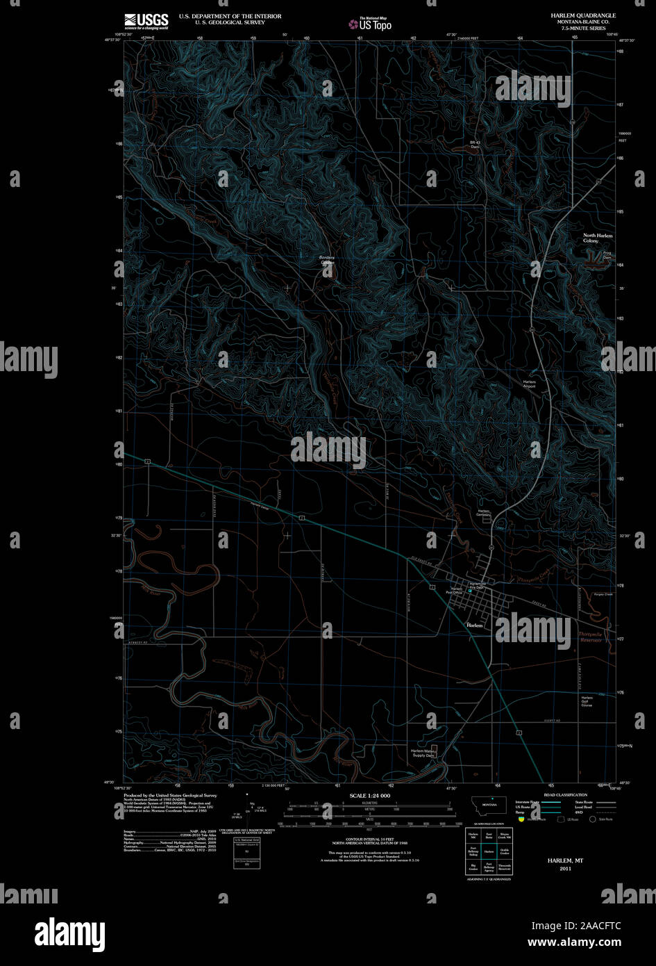 Harlem montana map hi-res stock photography and images - Alamy