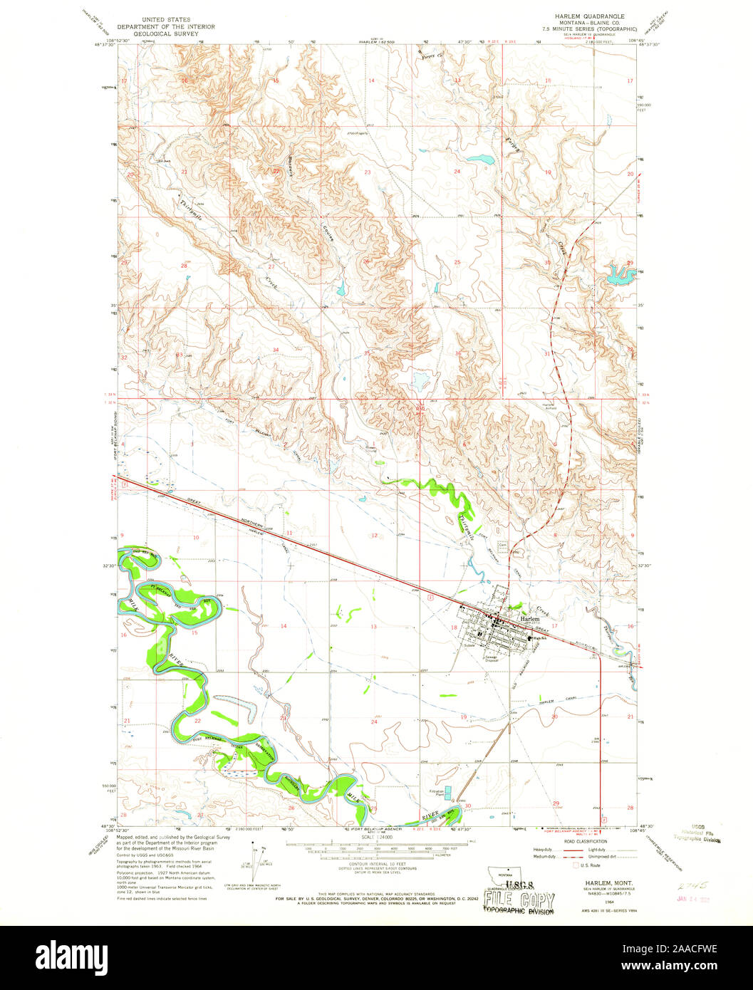 Map of harlem montana hi-res stock photography and images - Alamy