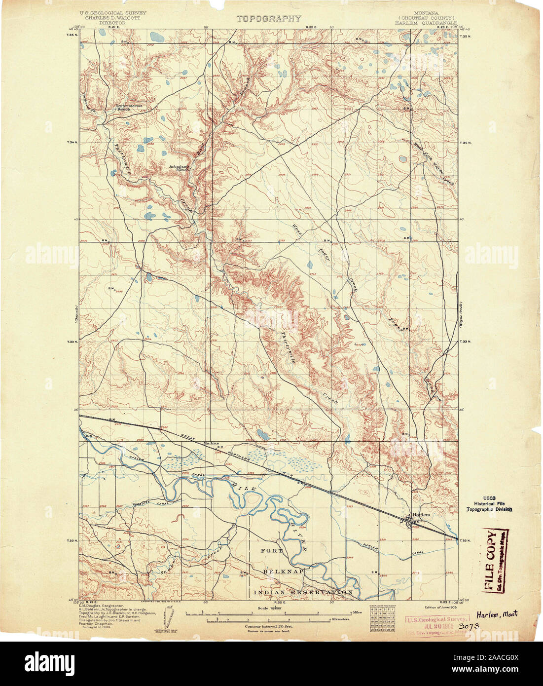 Harlem montana map hi-res stock photography and images - Alamy