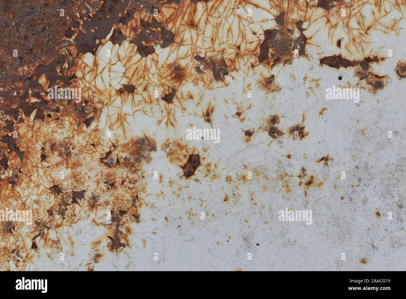 Heavily weathered metal background. Rusted iron surface with eroded old ...