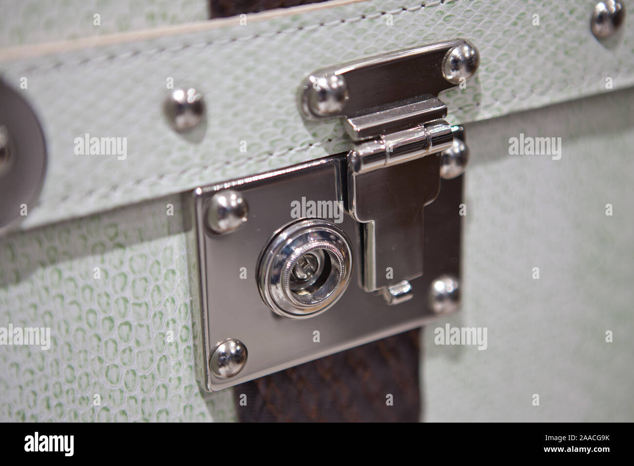 Traditional Clasp and Latch Luggage Lock Stock Photo - Alamy