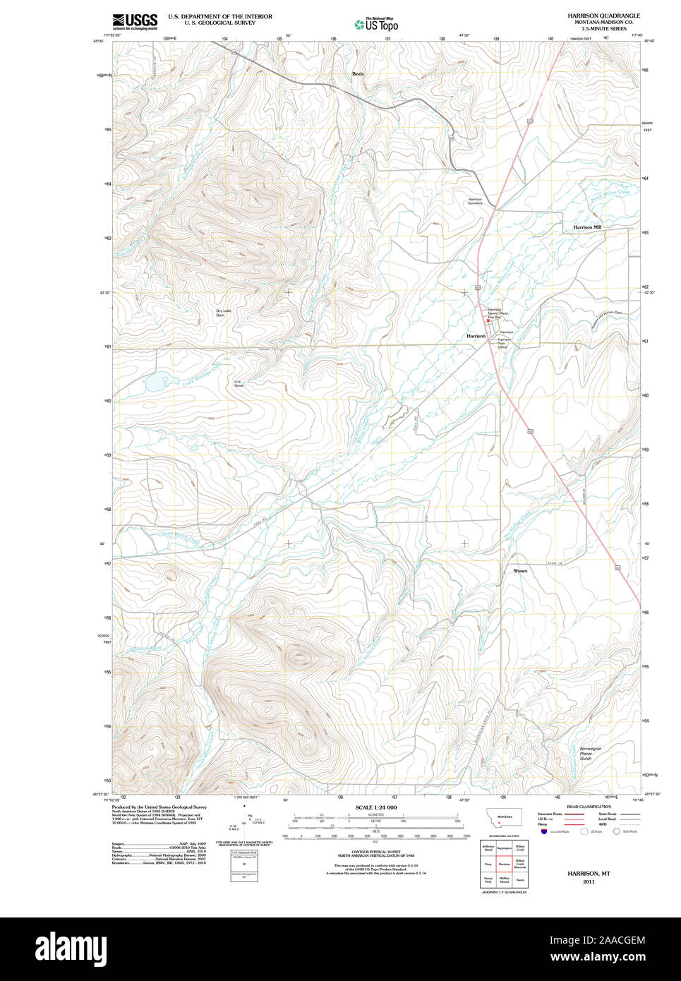 Map of harrison montana Cut Out Stock Images & Pictures - Alamy