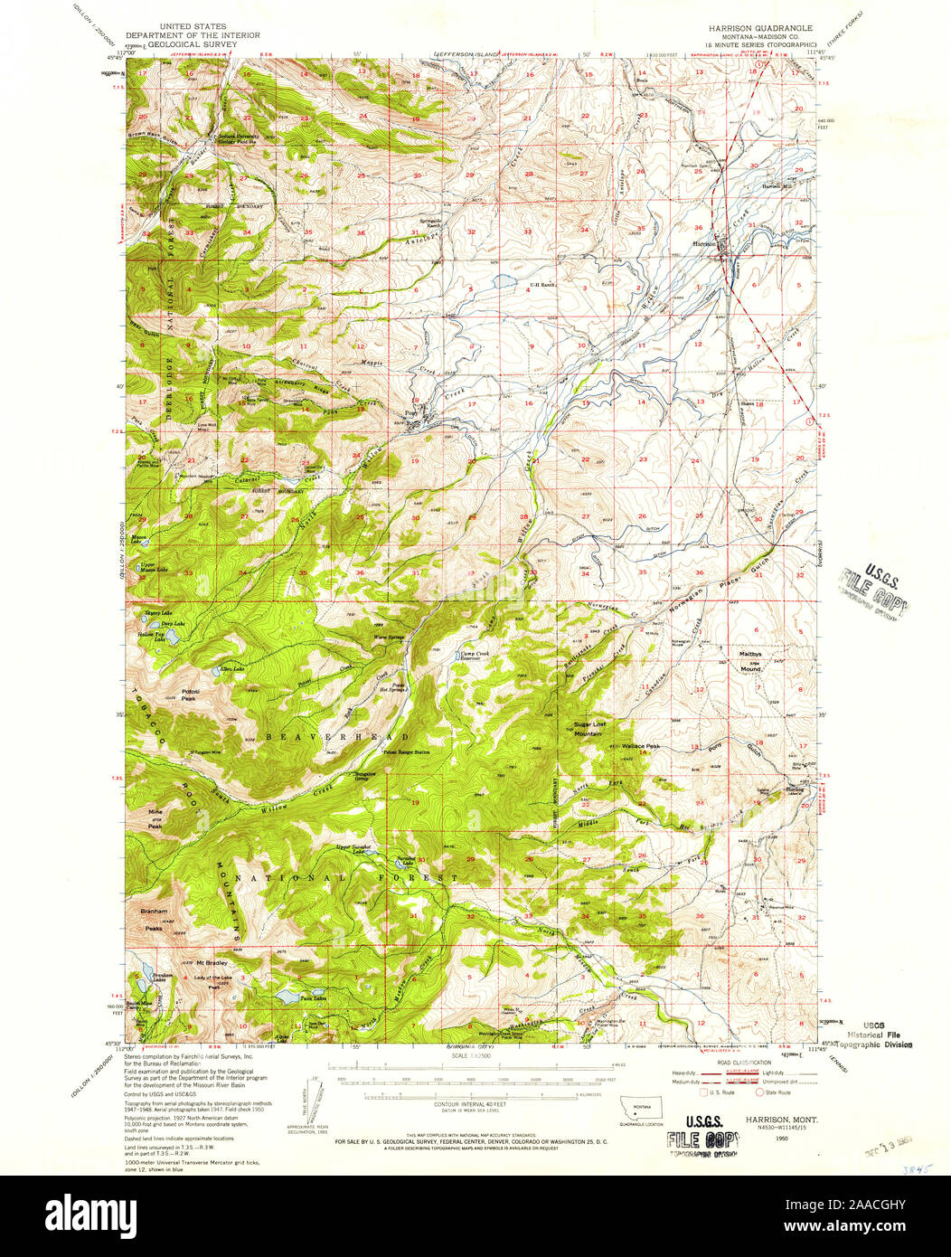 Harrison montana map hi-res stock photography and images - Alamy
