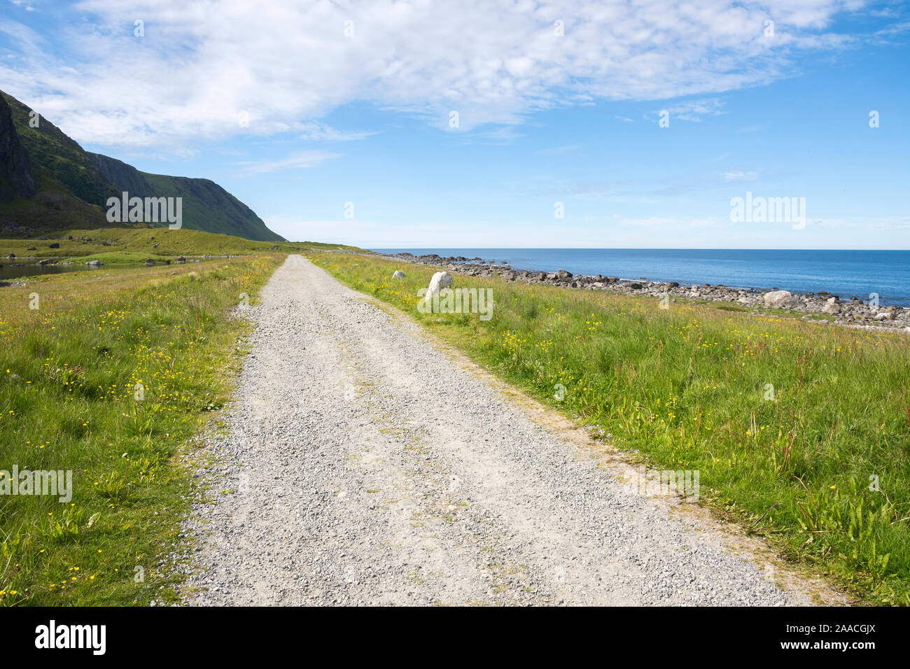 landscape in protected park area Borga Eggum in Eggum in Lofoten in ...