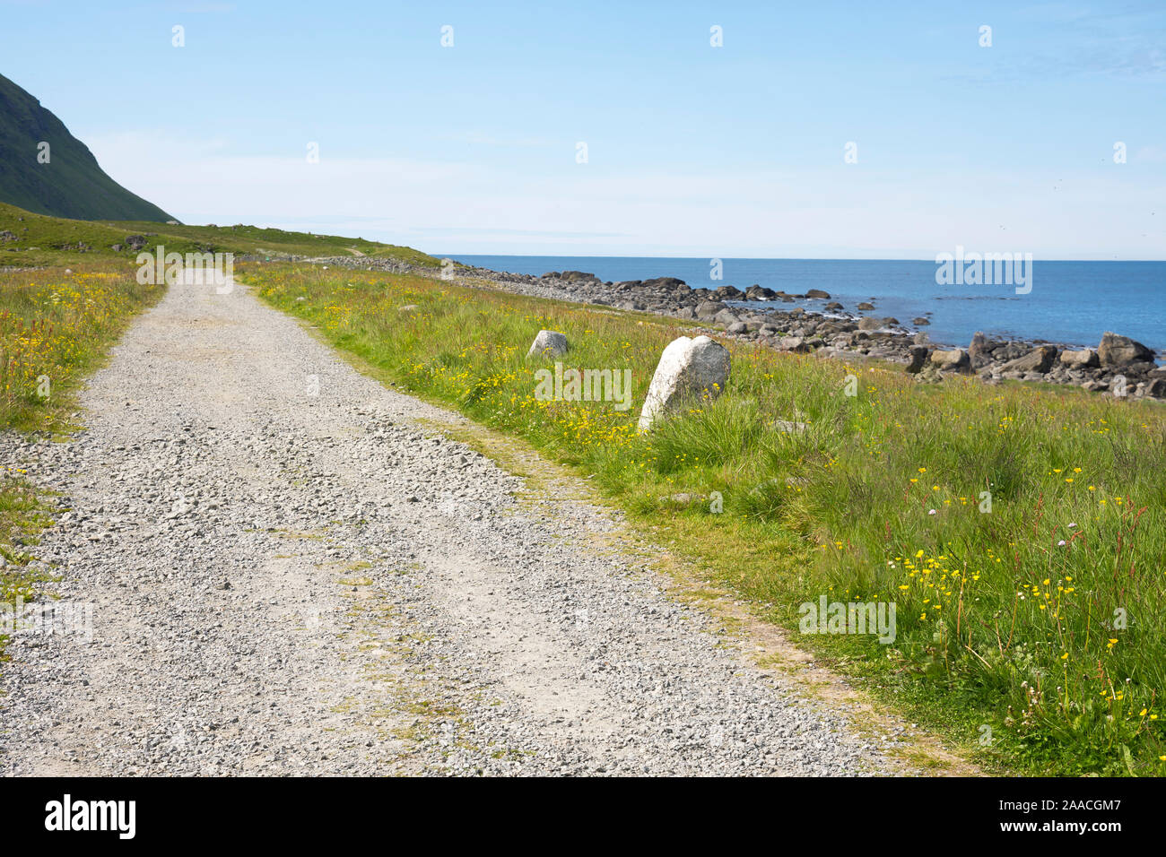 landscape in protected park area Borga Eggum in Eggum in Lofoten in ...