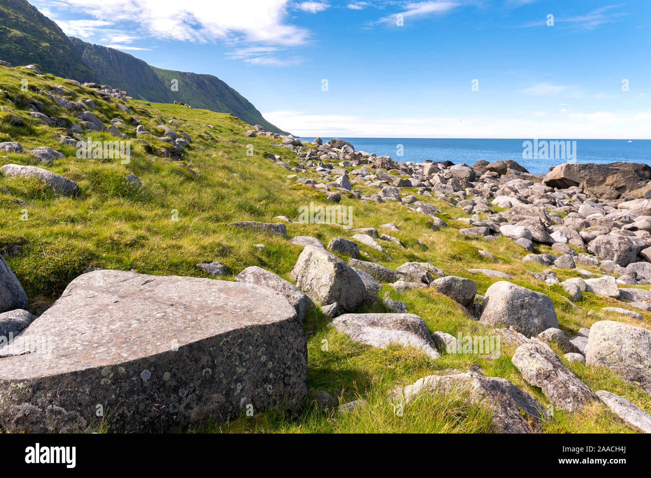 landscape in protected park area Borga Eggum in Eggum in Lofoten in ...