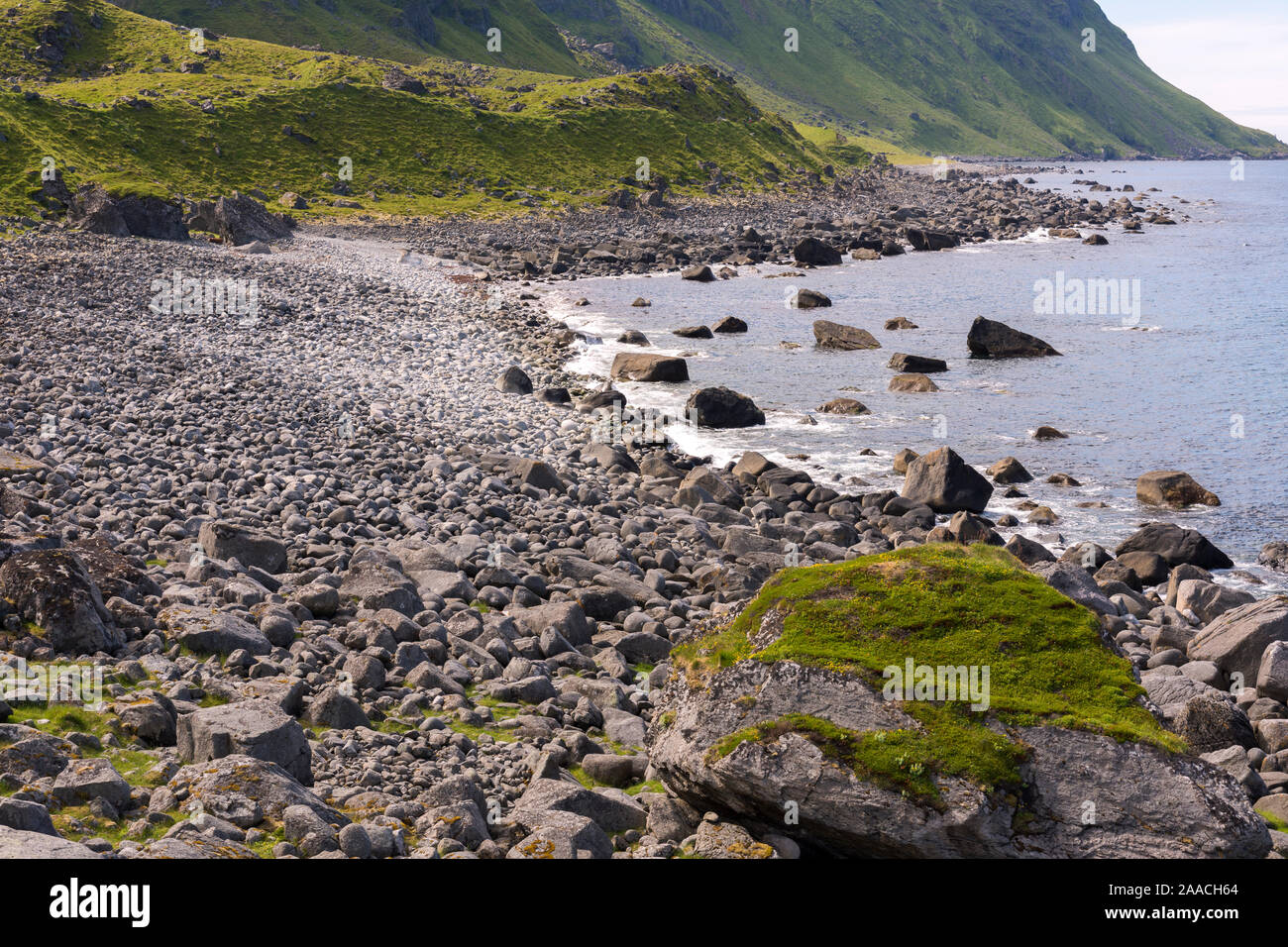 landscape in protected park area Borga Eggum in Eggum in Lofoten in ...