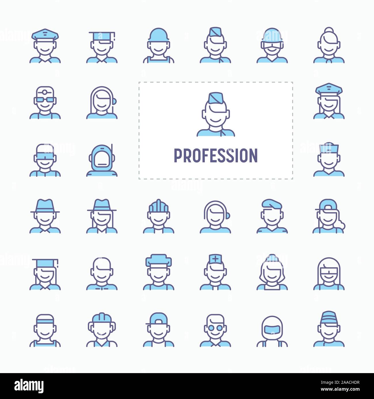 Profession, occupation & employment - thin line website, application ...