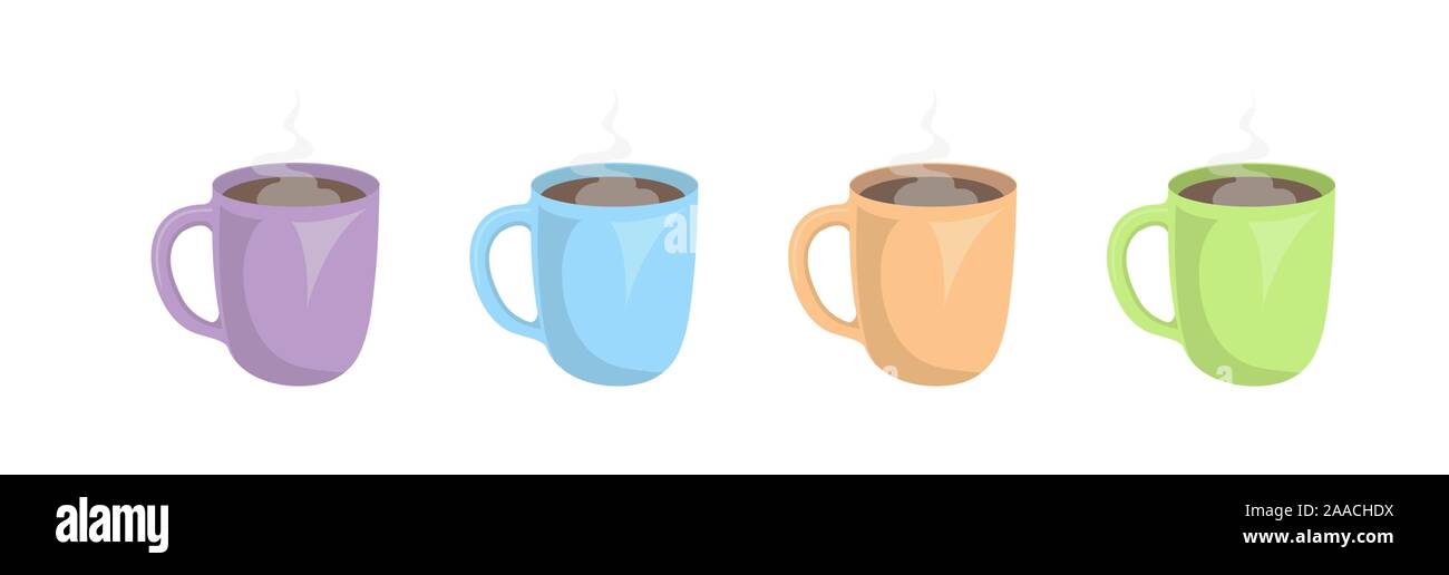 Colored coffee cups Stock Vector Images - Alamy