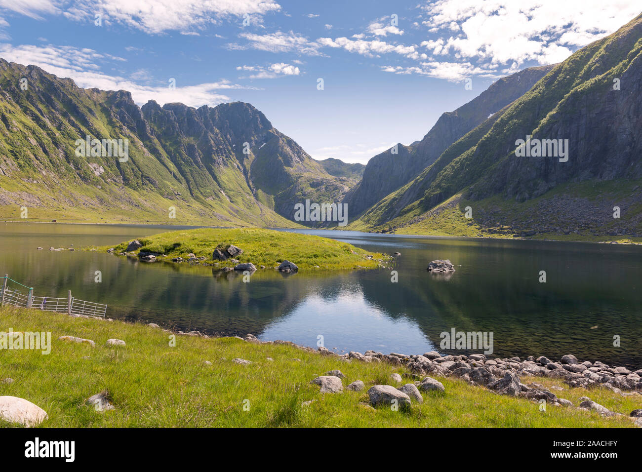landscape in protected park area Borga Eggum in Eggum in Lofoten in ...