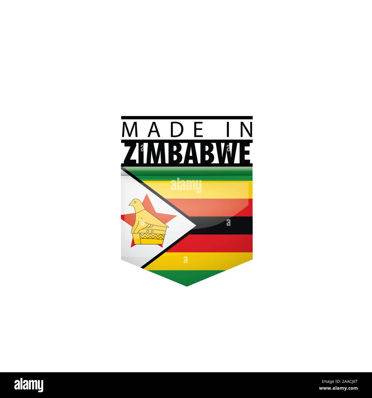Zimbabwe flag, vector illustration on a white background Stock Vector ...