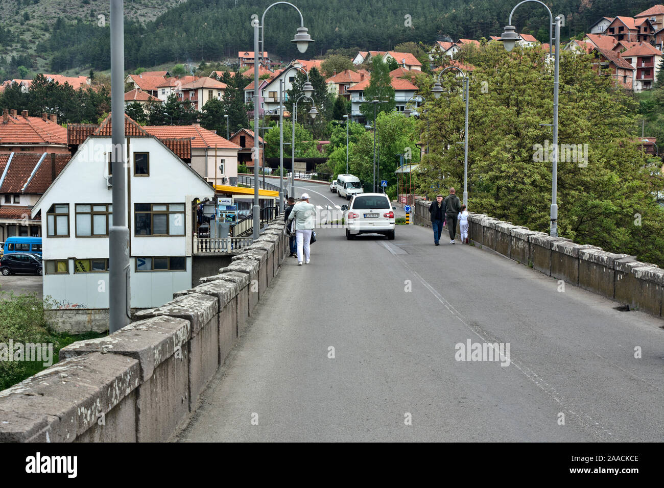Raska, Serbia, May 04, 2019. Picture of the old bridge over the river ...