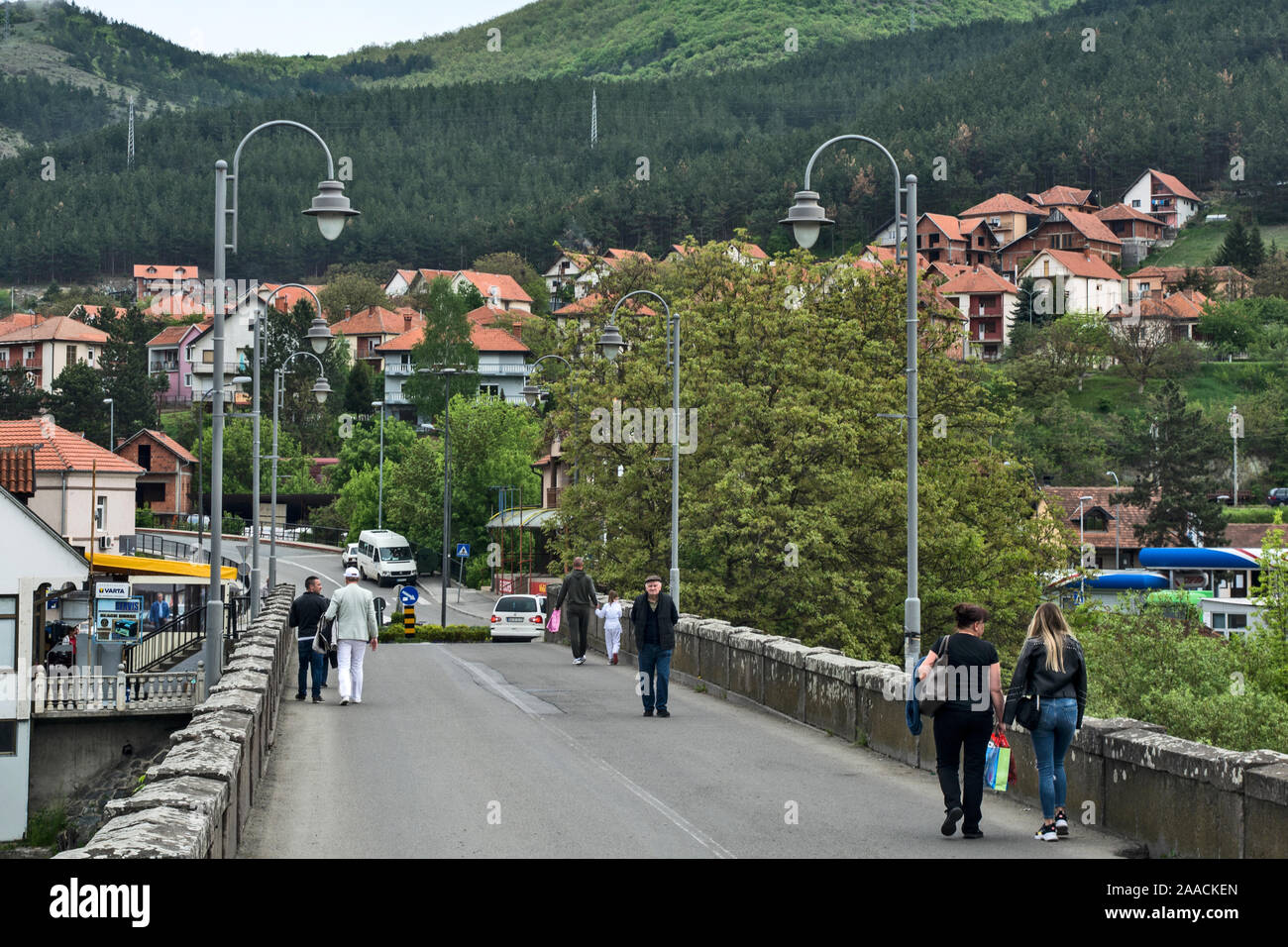 Raska, Serbia, May 04, 2019. Picture of the old bridge over the river ...