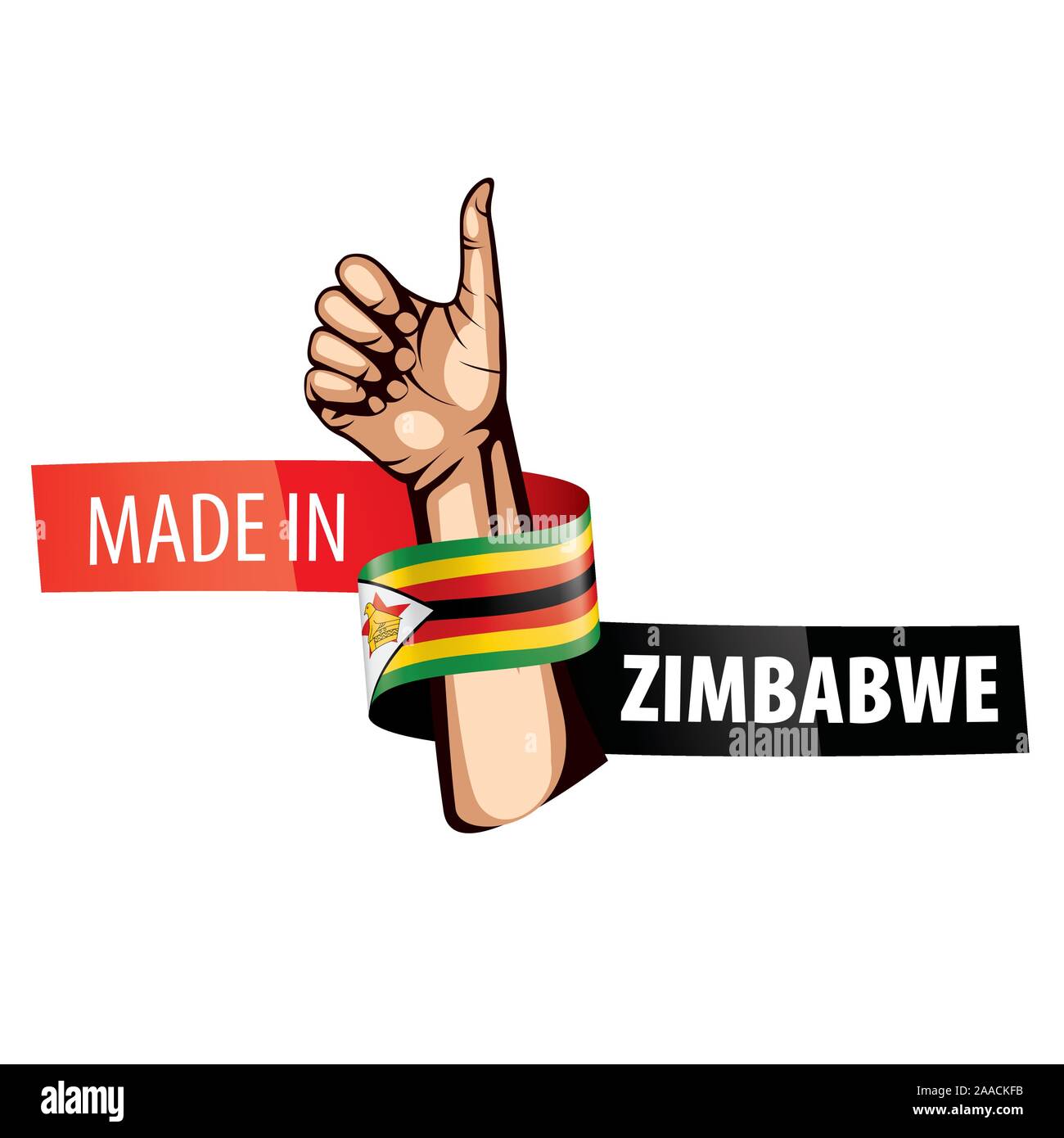 Zimbabwe flag, vector illustration on a white background Stock Vector ...