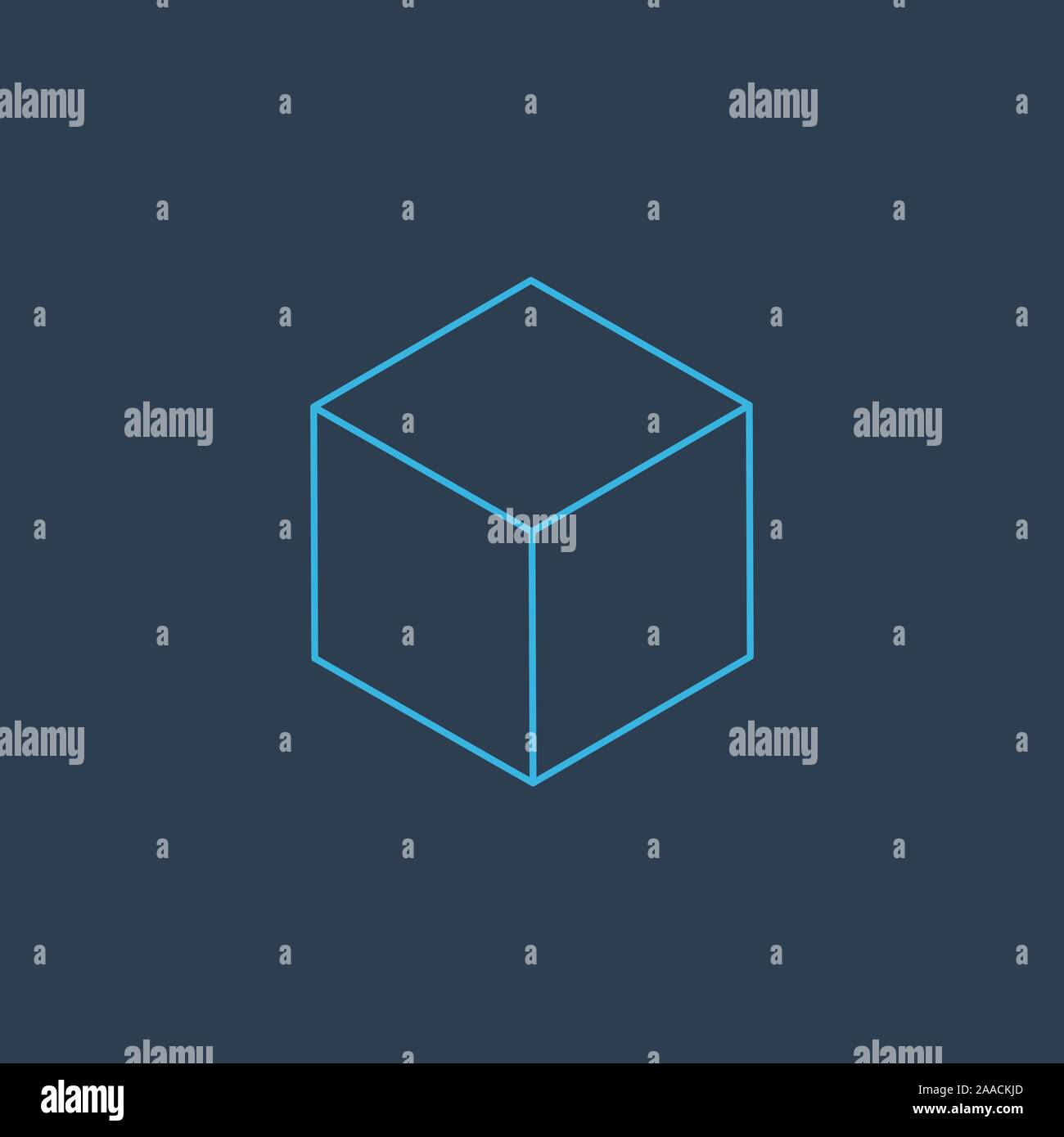 Linear Isometric cube icon. Line vector icon for websites and mobile ...
