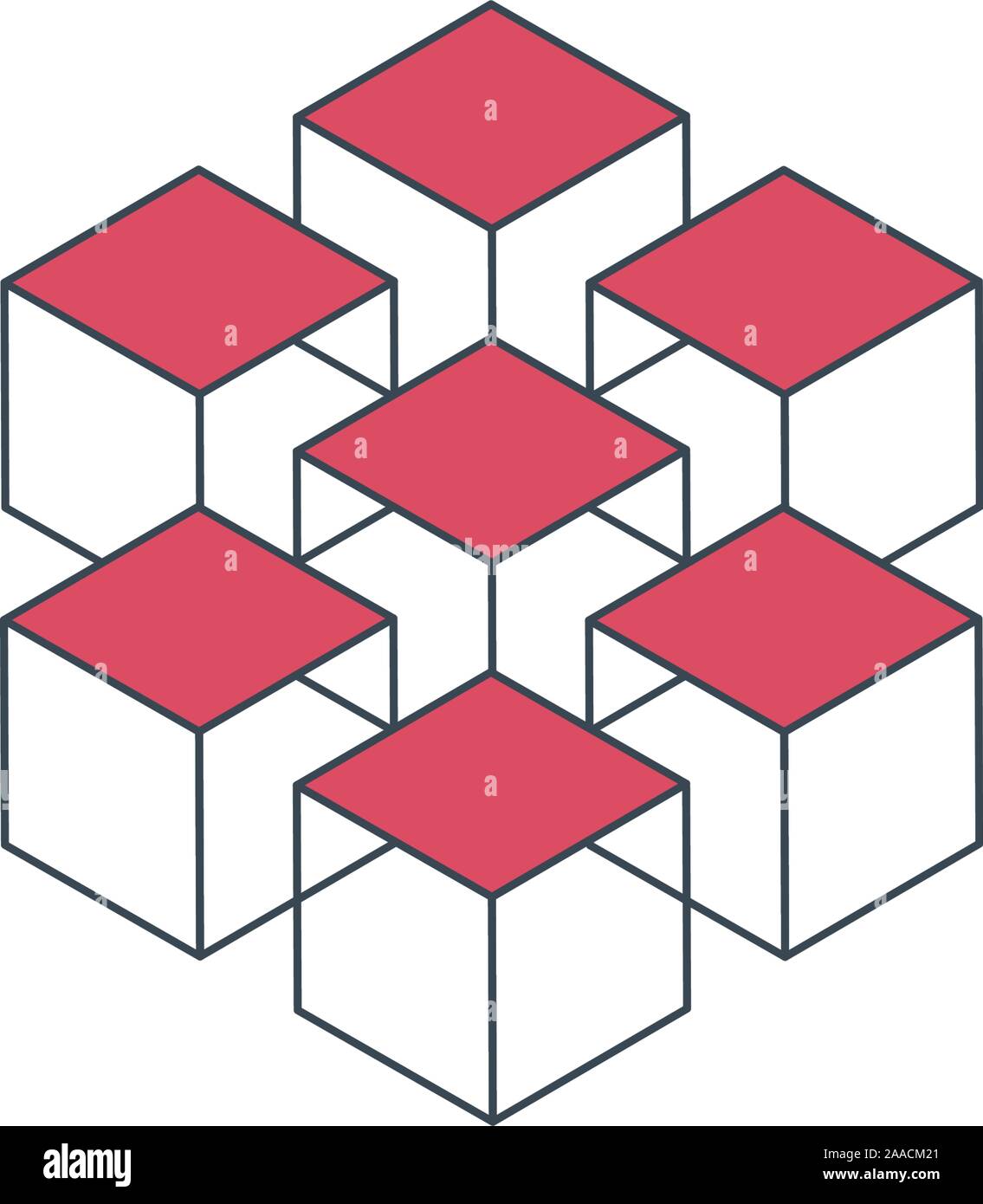 Isometric logo design cube or block set. Mathematical object with three ... Isometric logo design cube or block set. Mathematical object with three ...