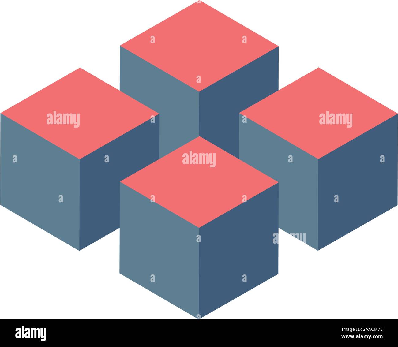 4 cubes or blocks isometric logo design. Stock Vector illustration ...