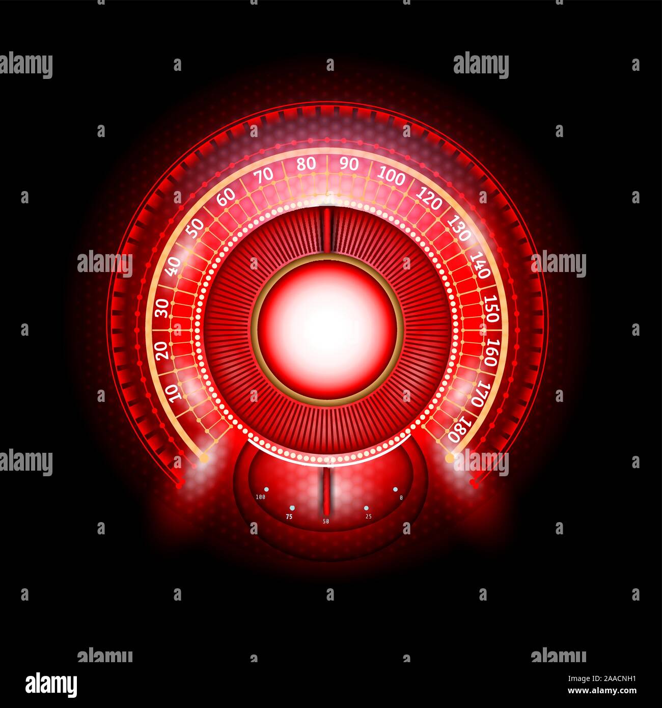 car round abstract red shiny speedometer with arrow indicators Stock ...