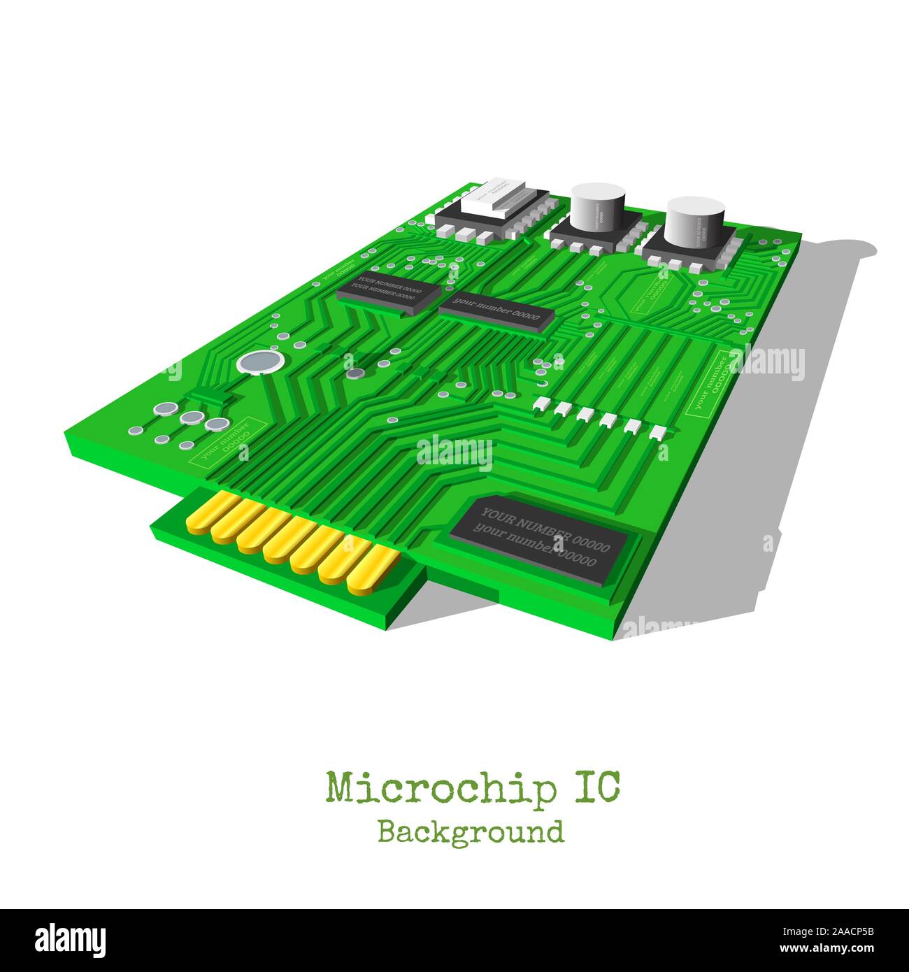 realistic 3d microchip isolated on white Stock Vector Image & Art - Alamy