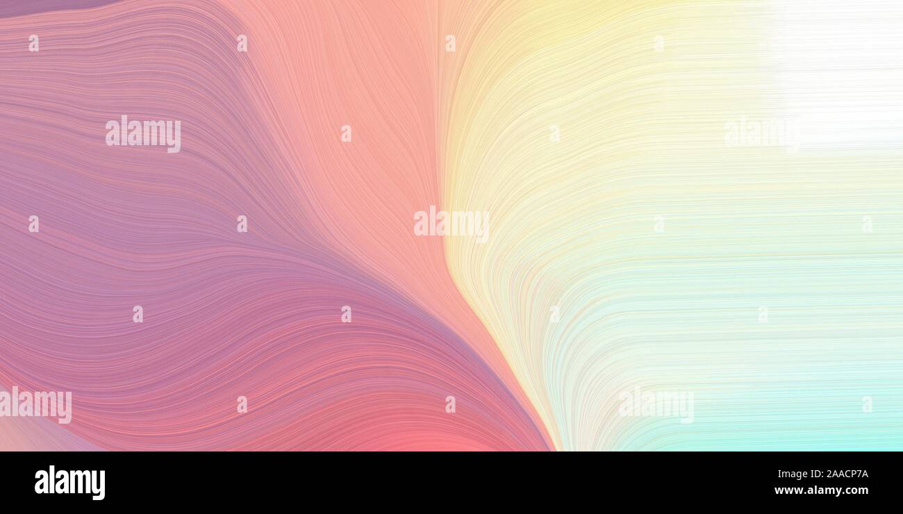 modern curvy waves background illustration with bisque, beige and rosy ...
