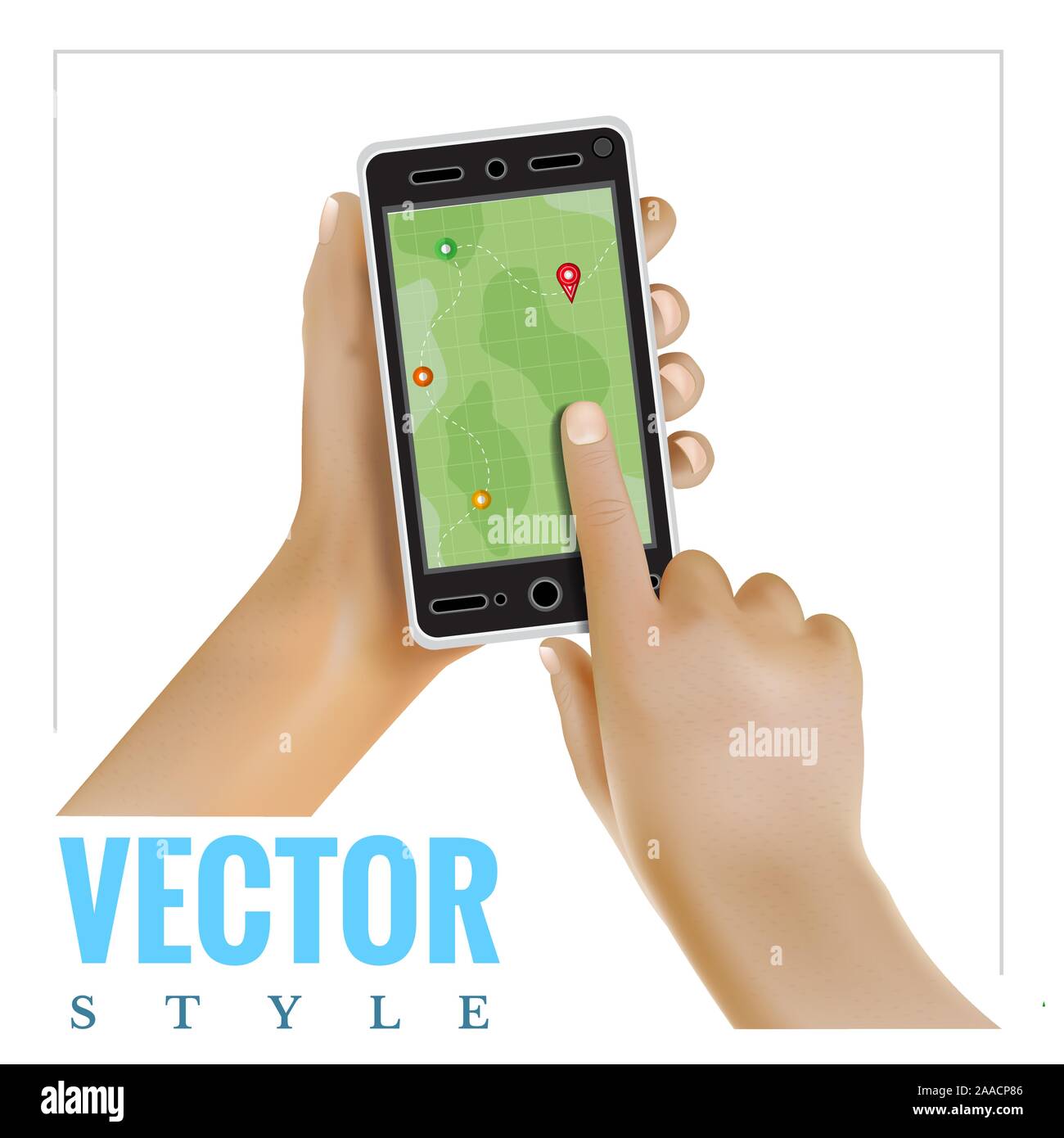 Hand holding phone landscape Stock Vector Images - Alamy