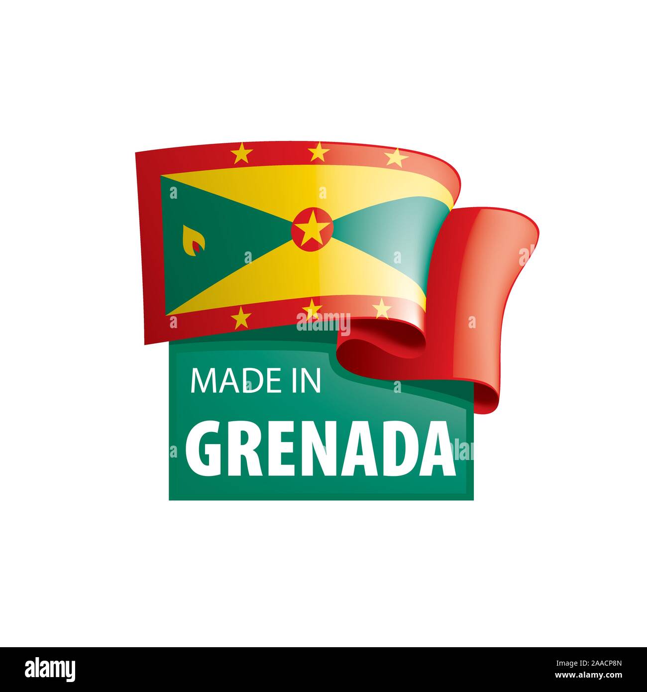 Grenada flag, vector illustration on a white background Stock Vector ...