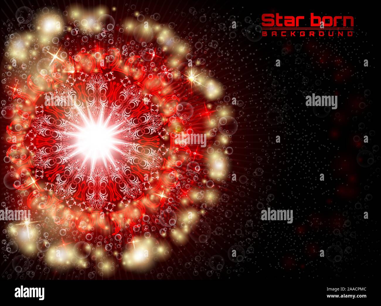 Star born in space with starry sky red background Stock Vector Image ...