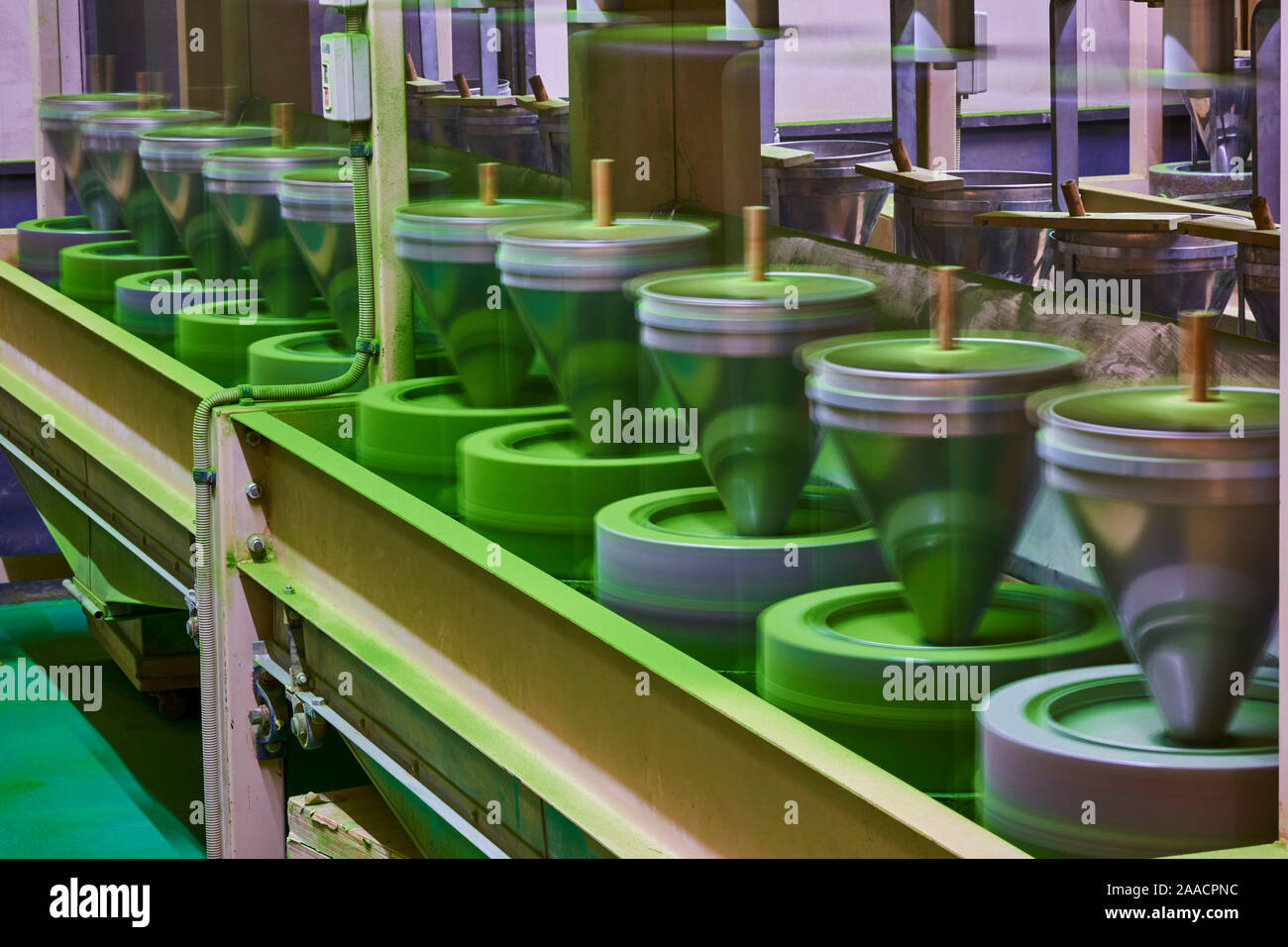 Japan, Honshu island, Kansai region, Uji, tea factory, matcha tea mill ...