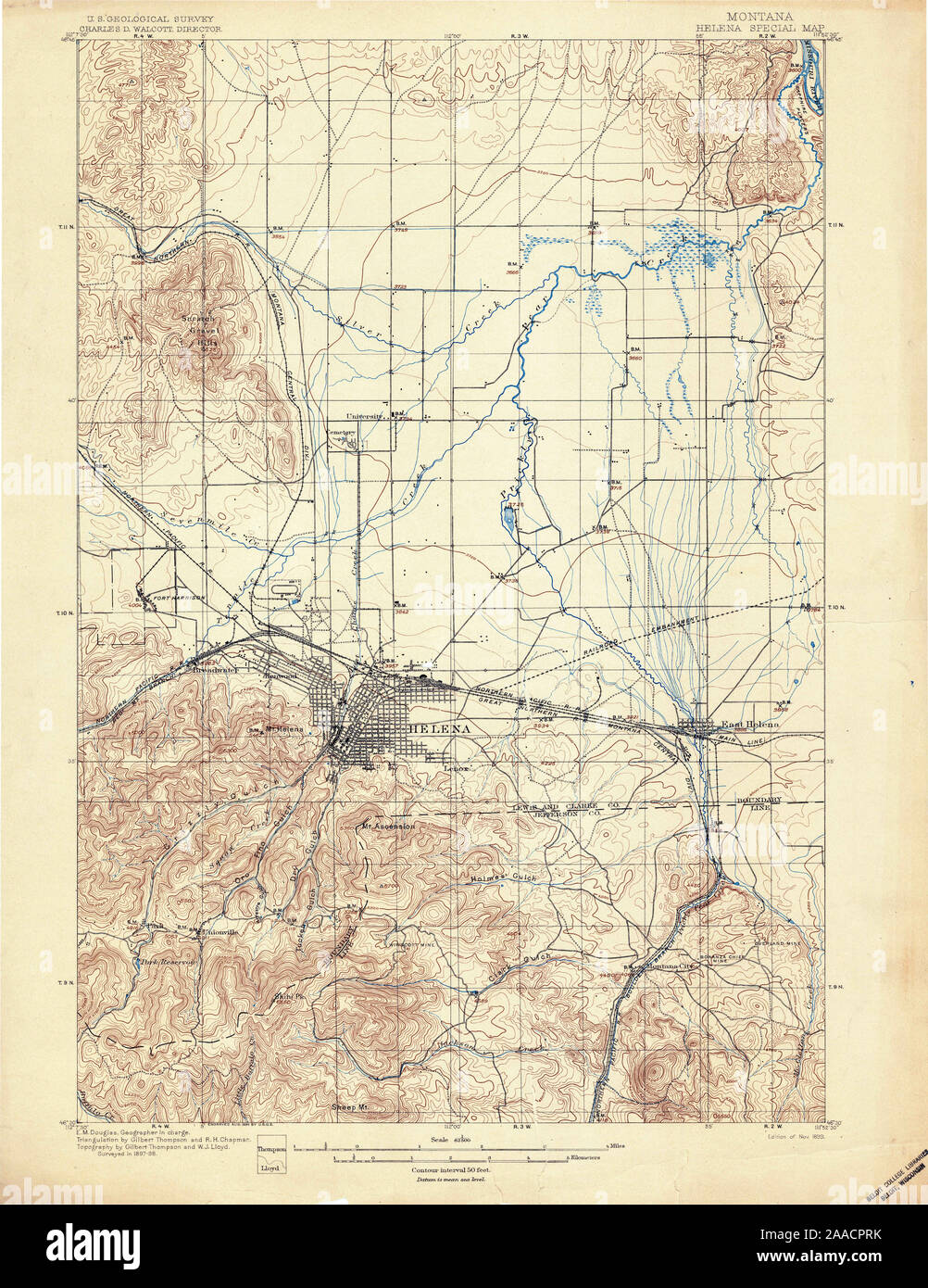 1899 topo map of helena montana hi-res stock photography and images - Alamy