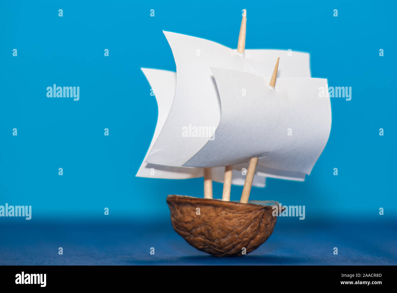 Reproduction of the concept of a sailing ship with three masts on the ...