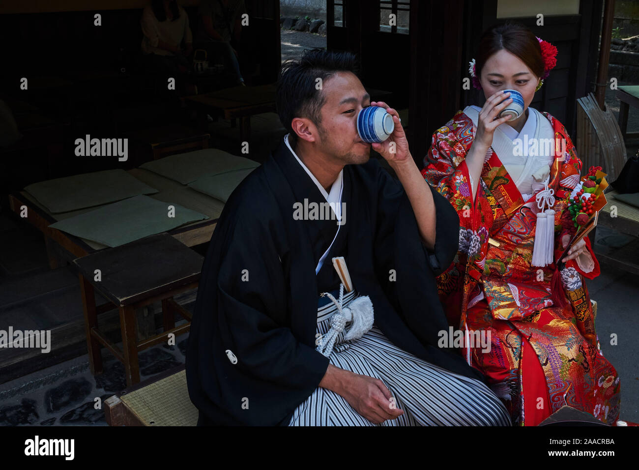 Japan, Honshu island, Kansai region, Kyoto, Kazariya-Aburi-Mochi tea ...