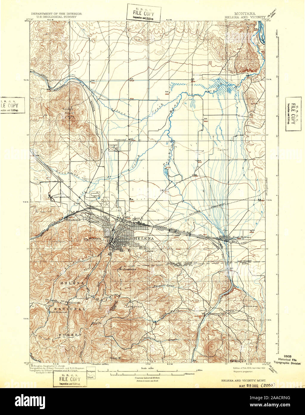 1899 topo map of helena montana hi-res stock photography and images - Alamy