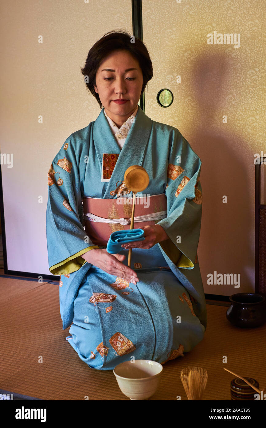Japan, Honshu island, Kansai region, Kyoto, tea ceremony, tea matcha ...