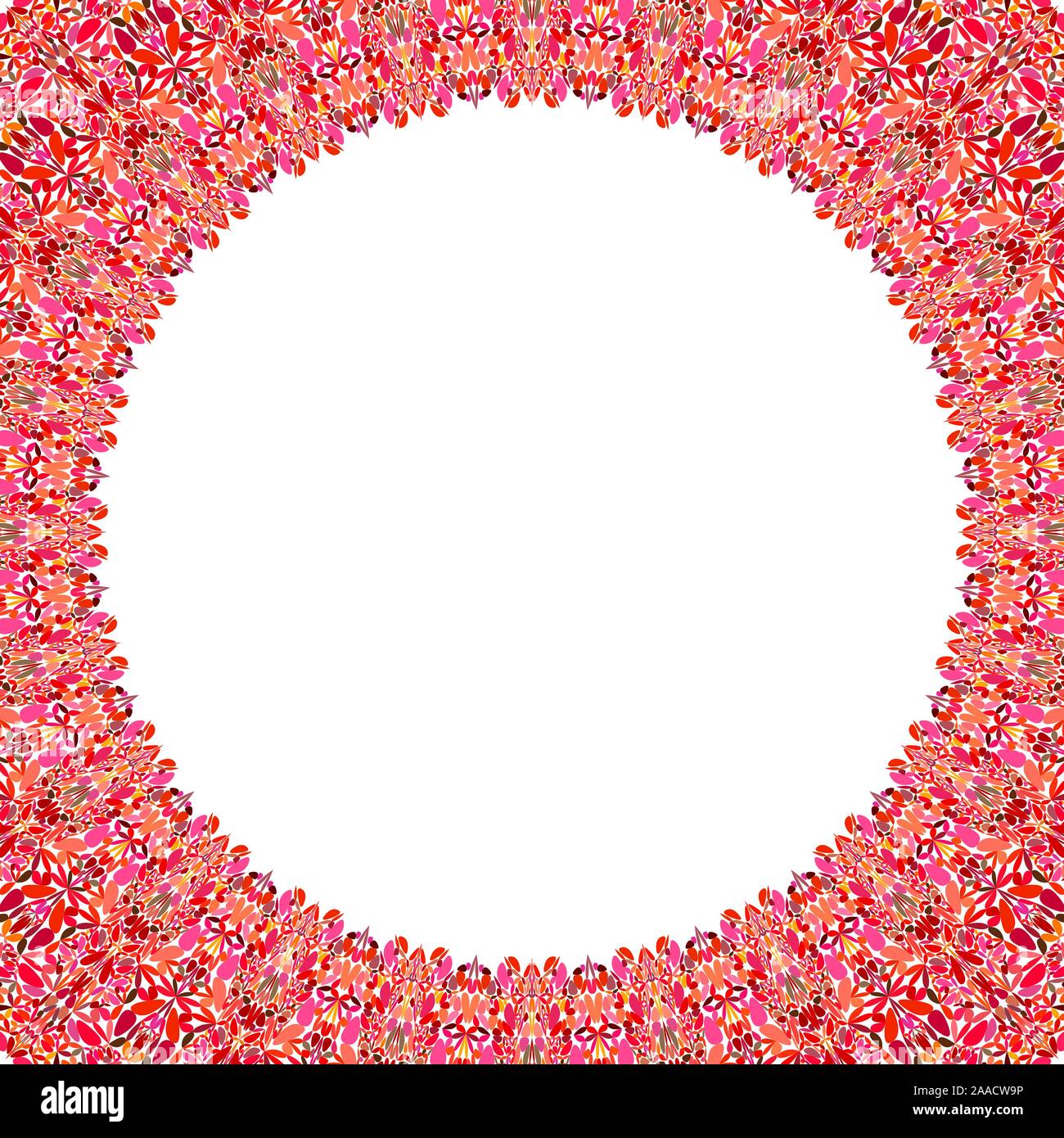 Round floral frame design - abstract vector border graphic element ...